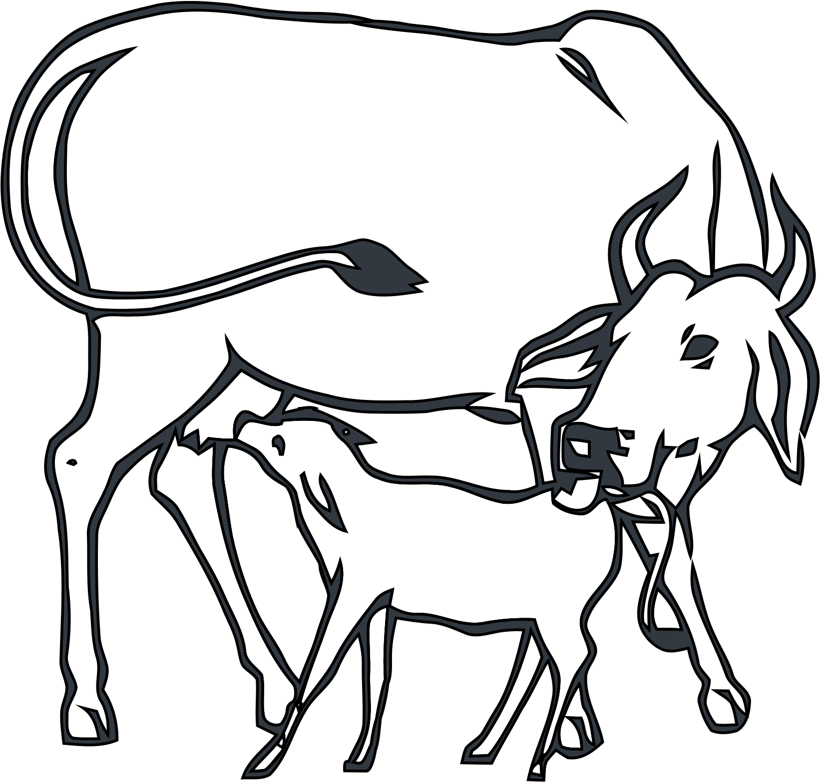 Download Collection Of Free Cows Drawing - Cow And Calf Drawing PNG ...