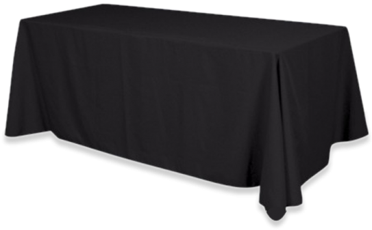 Download Blank Table Cover - Black Tablecloth Trade Show PNG Image with ...
