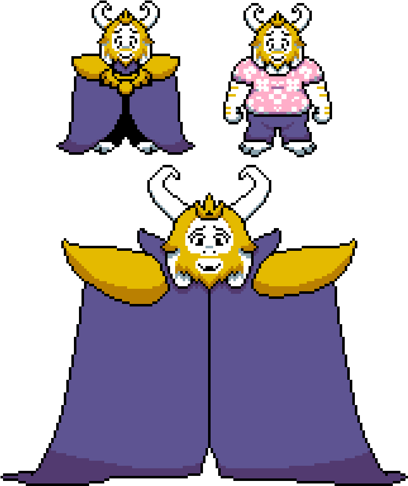 Asgore's Sprites But Shaded - Asgore Sprite Colored - Free Transparent ...