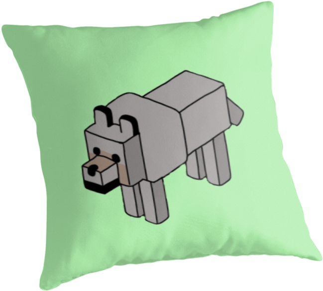 Download Minecraft Wolf Design - Throw Pillow PNG Image with No ...