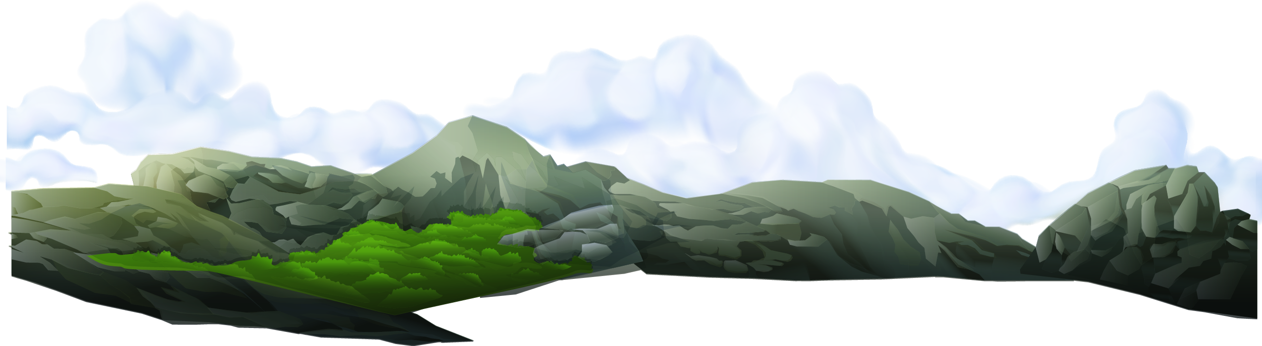 Download Distant Mountains And Clouds Vector Material 2592*712 ...