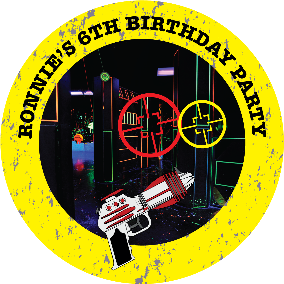 Download Laser Tag Party Box Stickers PNG Image with No Background ...