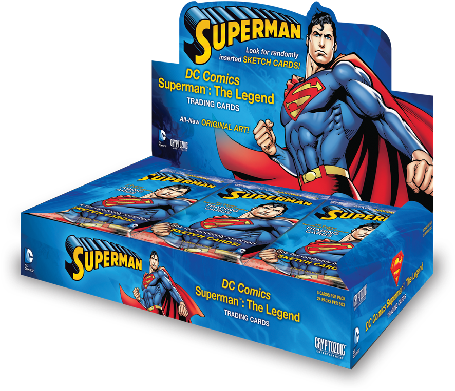 Dc Comics Superman - Box Of Trading Cards - Free Transparent PNG ...