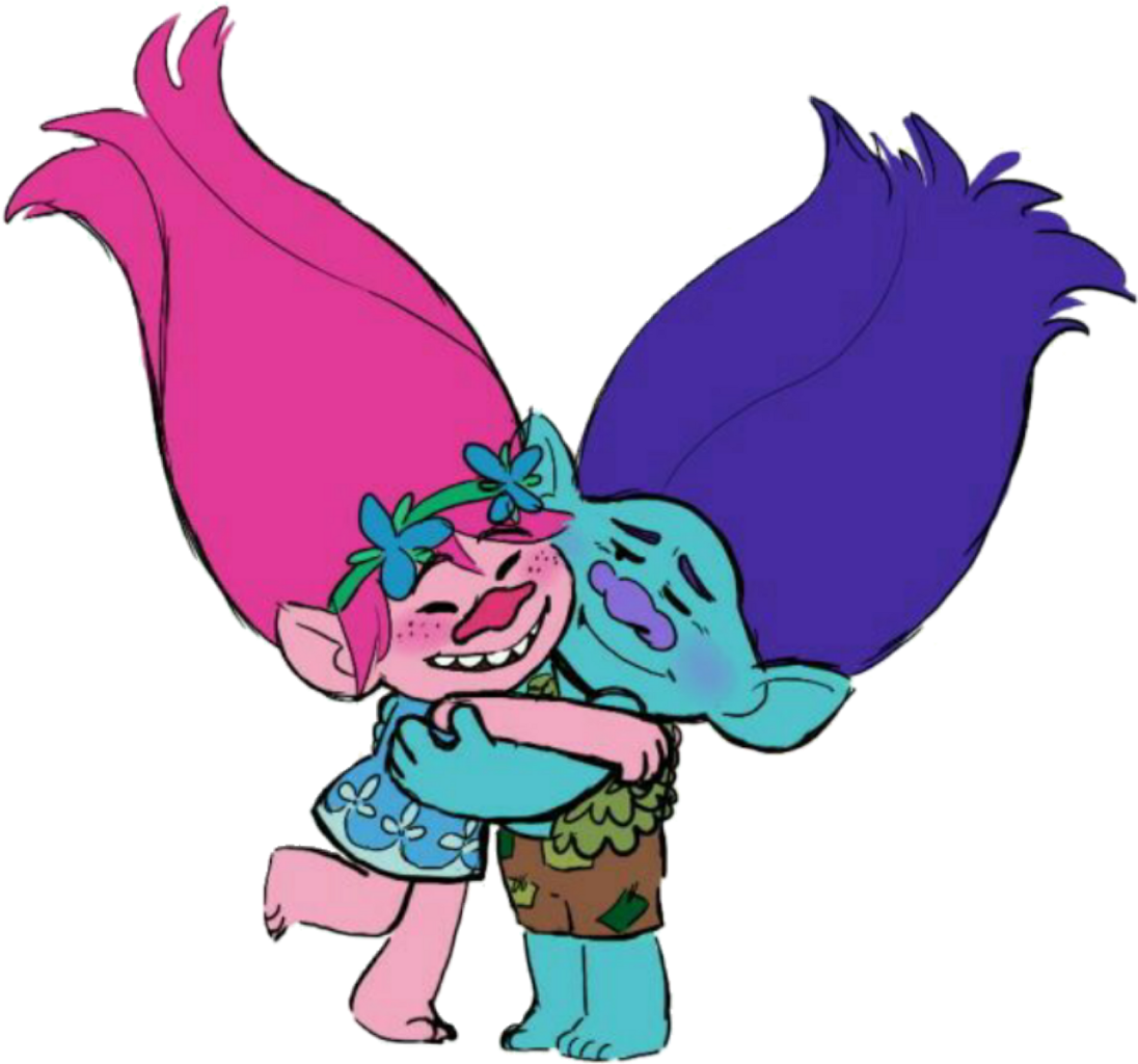 Download Branch Poppy Broppy Trolls Dreamworkstrolls Dreamworkst - Cartoon PNG Image with No ...