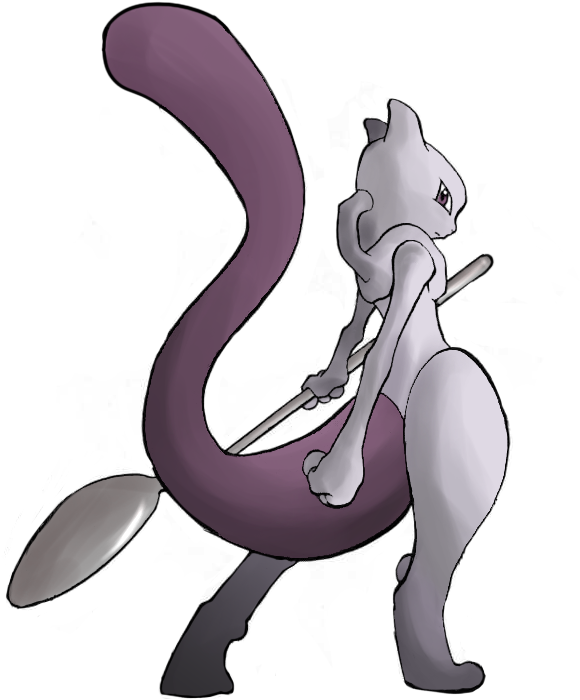 Download I Think I Would Rather Catch This One - Mewtwo With Spoon Png ...
