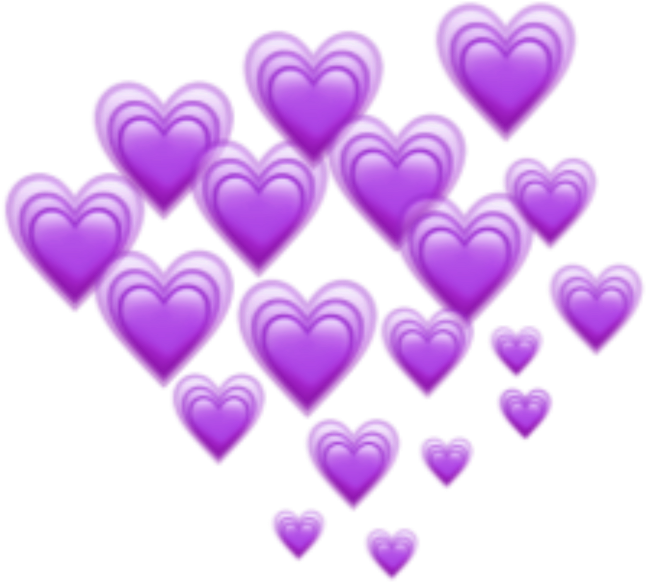 Purple Hearts Heart Emoji Emojis Freetoedit Remixit - Free Transparent ...