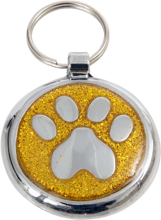 Download Luxury Designer Dog Tag Glitter Yellow Gold Paw Print PNG ...