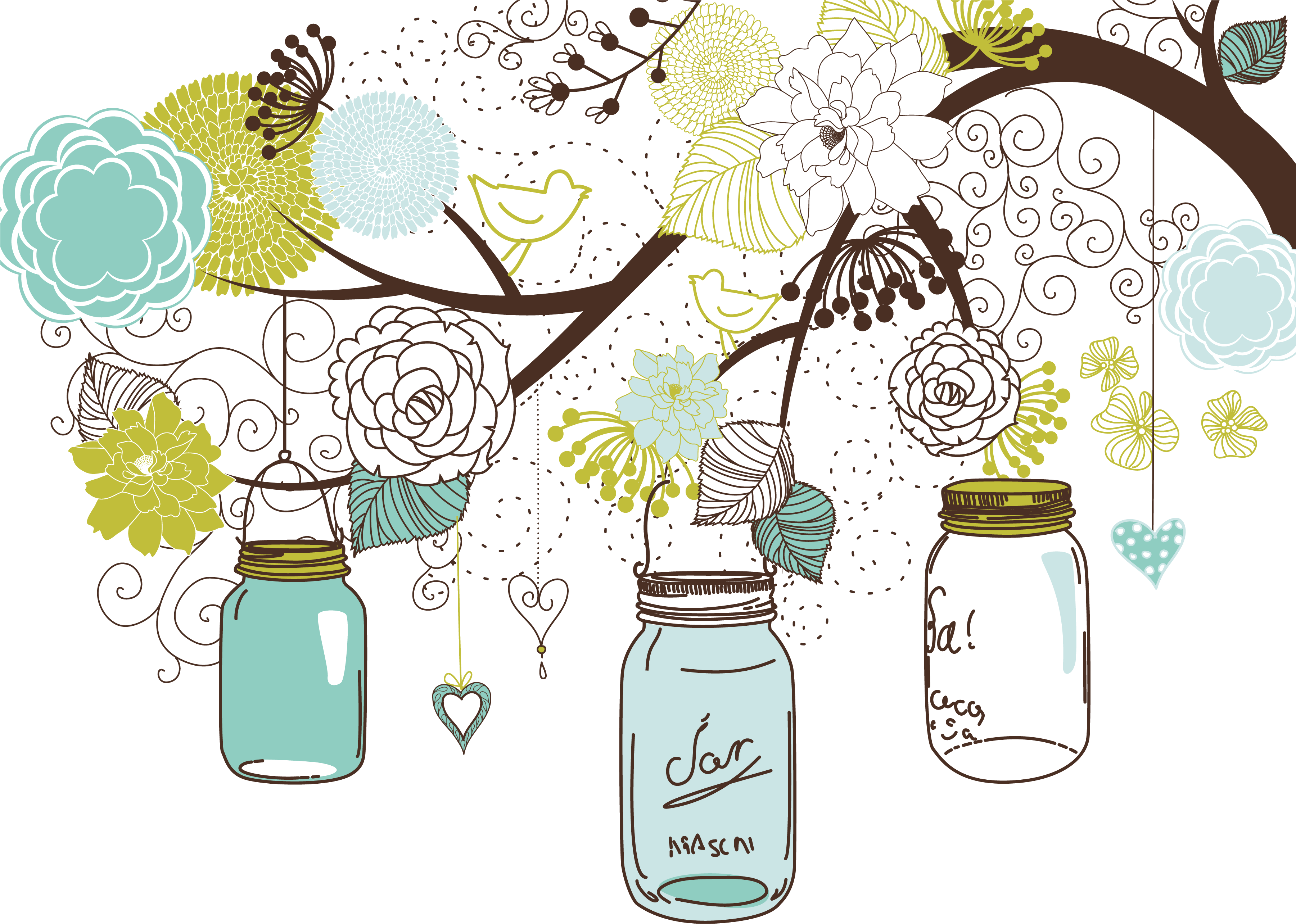 Download Mason Jar Clipart Baby Shower - Hanging Mason Jar Vector PNG Image with No Background ...