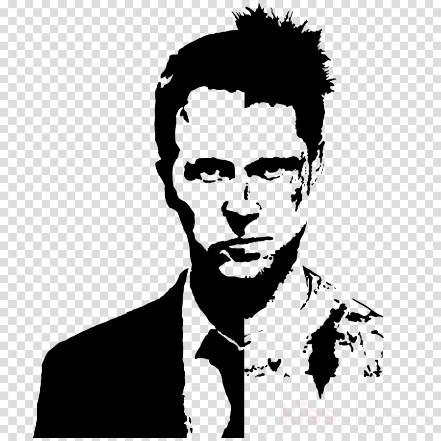 Download Stencil Fight Club Clipart Brad Pitt Fight Club Tyler PNG ...