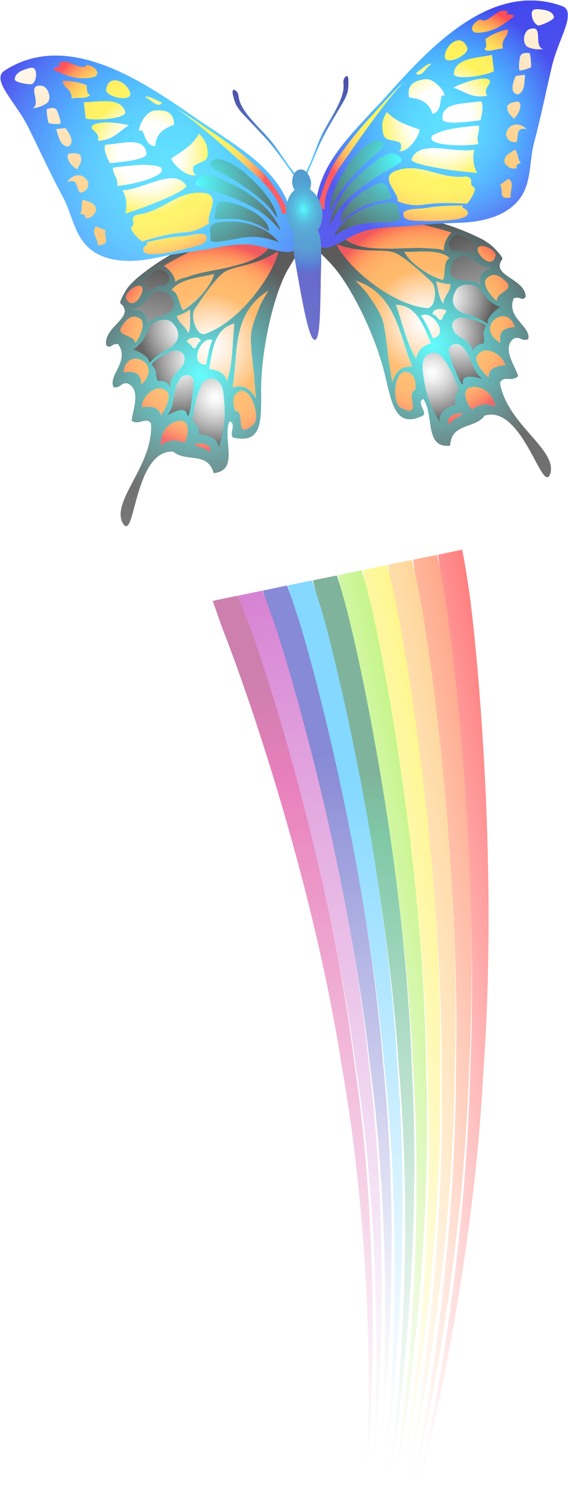 Download Rainbow Butterfly Clipart - Clip Art PNG Image with No ...