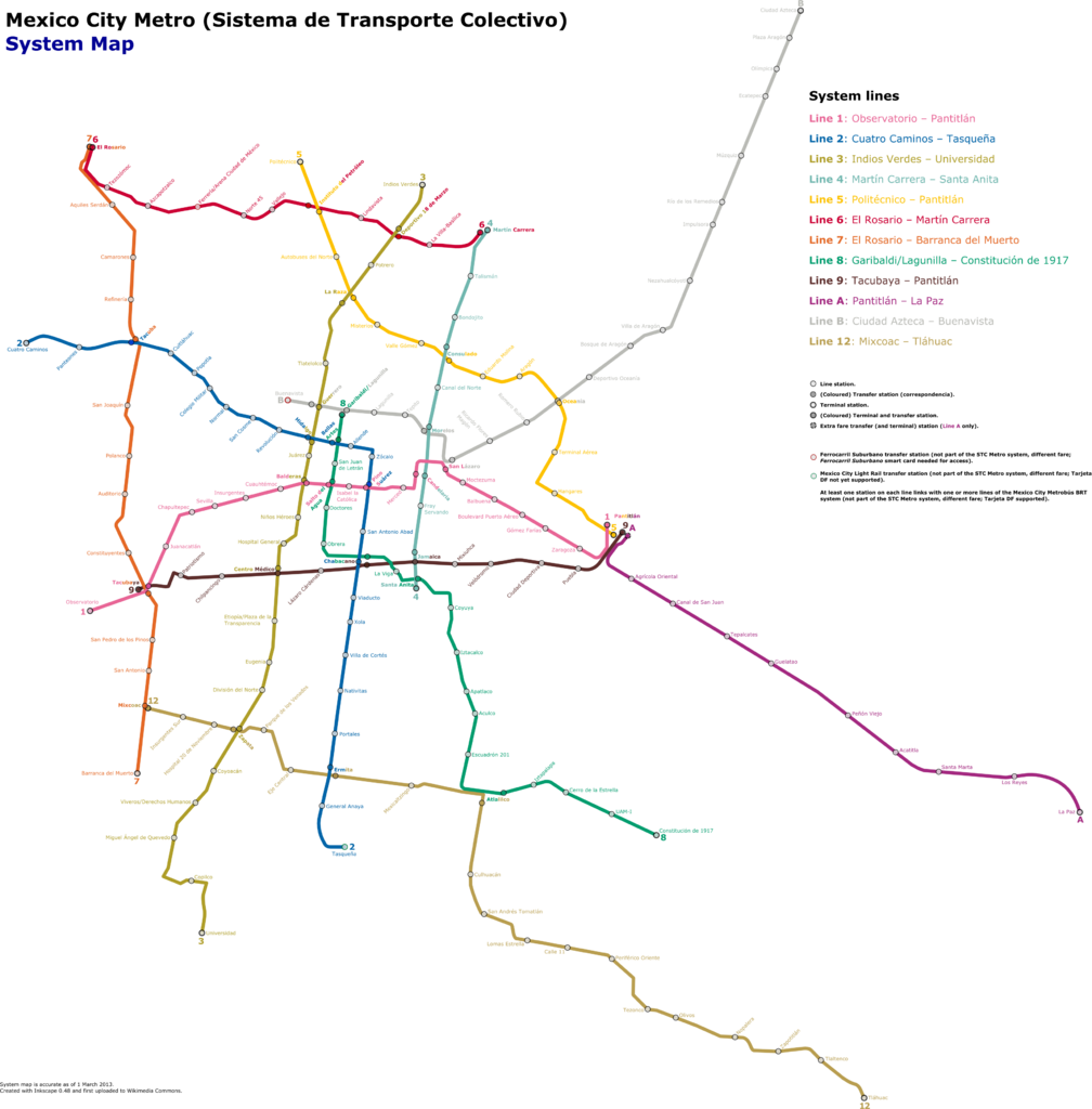 Download Mexico City Metro System Map PNG Image with No Background ...