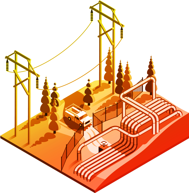 Download Red, Orange, And Yellow Electric And Gas Utilities PNG Image ...