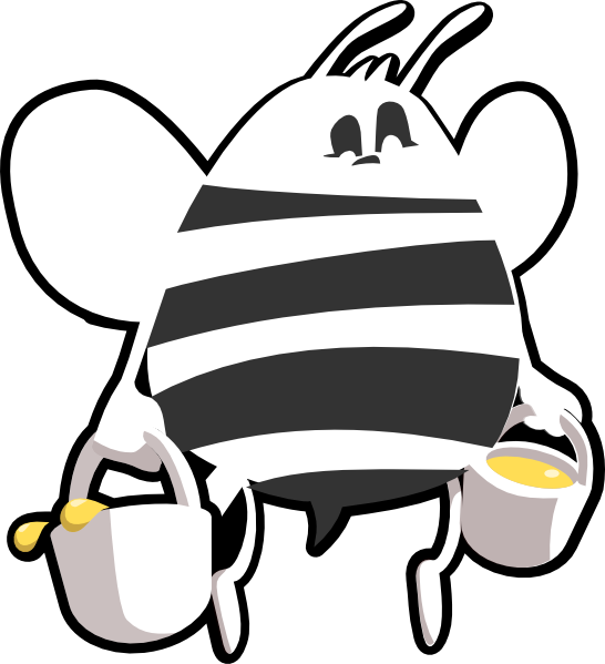Bee Clipart Black And White - Honey Bee Black And White Vector Png ...