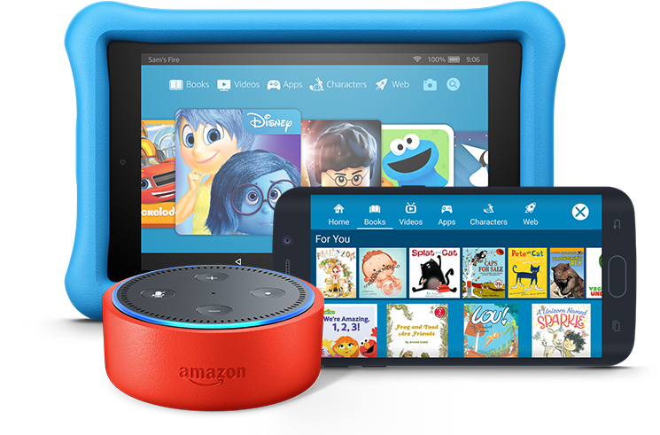 Download Amazon Echo Dot Kids Edition Kids Content - Kindle Fire PNG ...