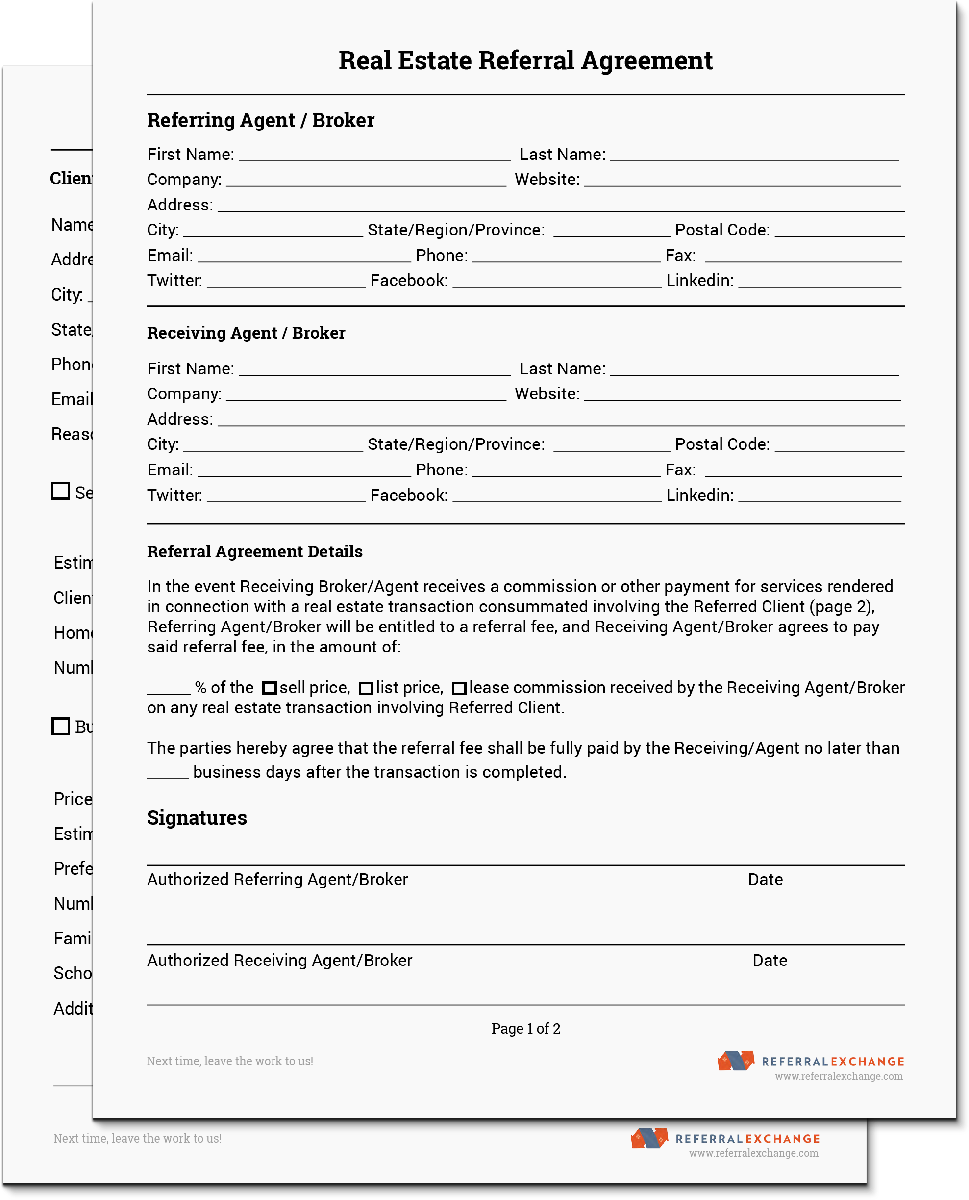Download Real Estate Agent Referral Form PNG Image with No Background ...