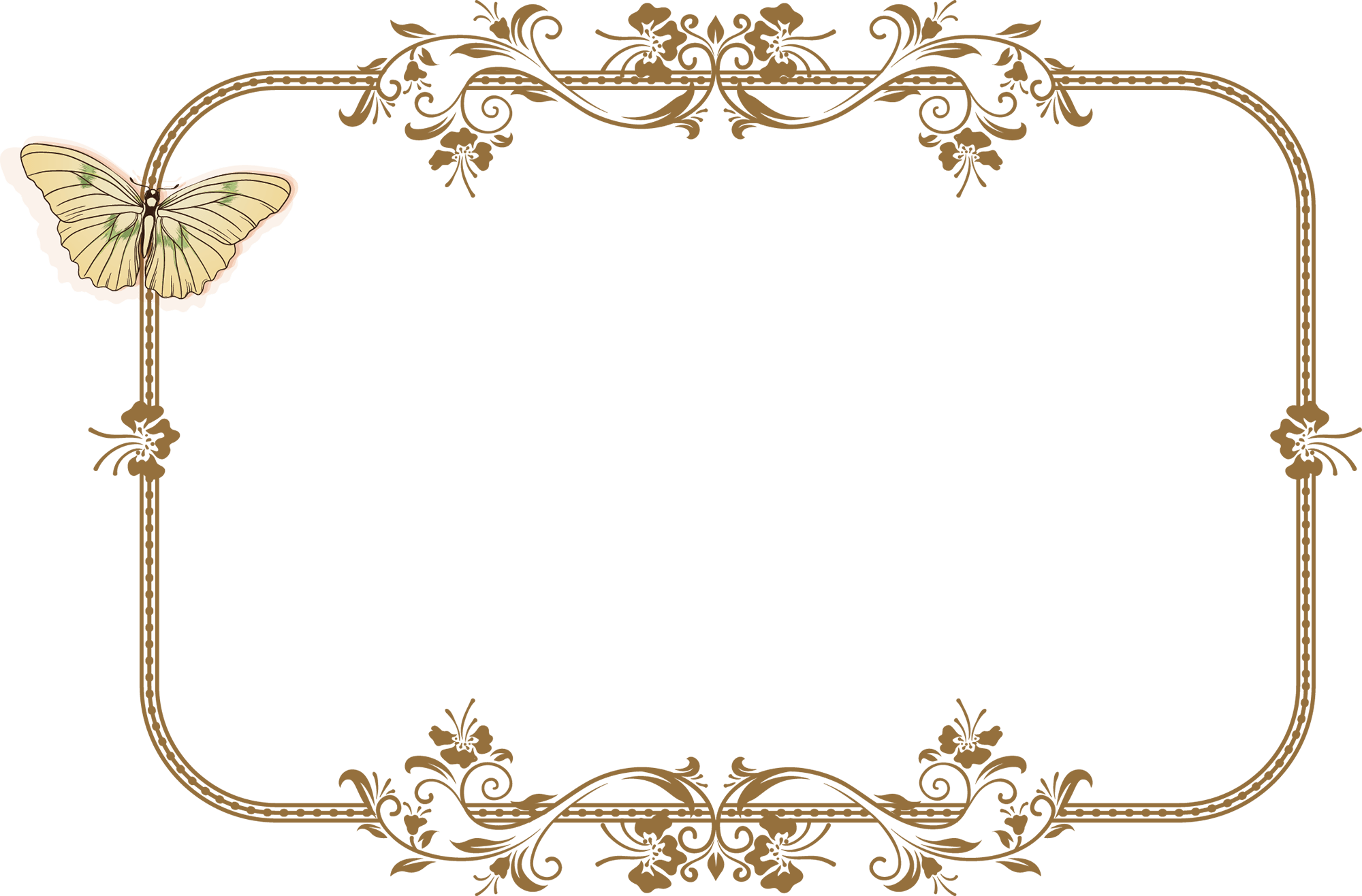 Download Vintage Butterfly Frame PNG Image with No Background - PNGkey.com