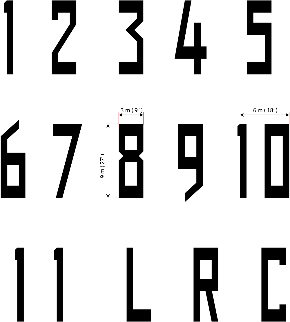 Download Official Runway Marking Font With Sizes By Lezfraniak PNG ...