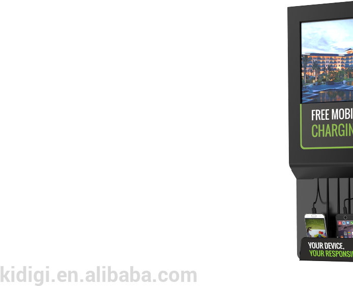 Download Advertiser Wall Mounted Digital Screen Charging Station PNG ...