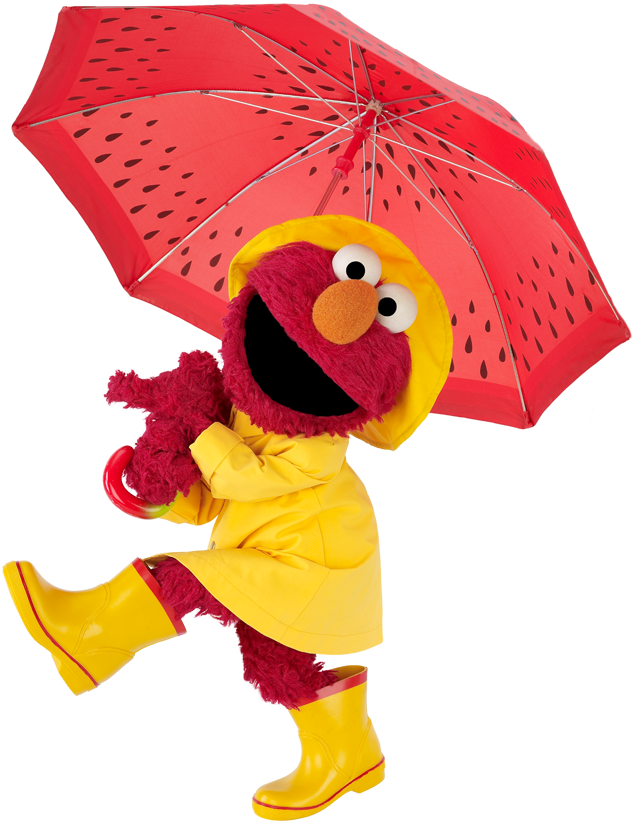 Download Elmo-umbrella - Elmo In The Rain PNG Image with No Background ...