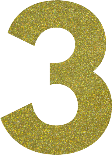 Download Confetti Gold - Gold Glitter Number 3 PNG Image with No ...
