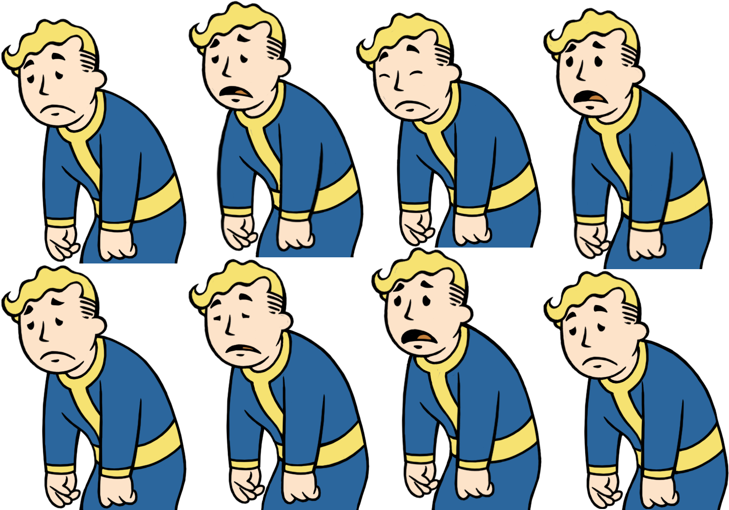 Download Vaultboy Animationshappynesslow - Fallout Vault Boy Sad PNG ...