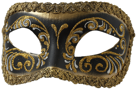 Download Colombina Black & Gold Mask - Mask PNG Image with No ...