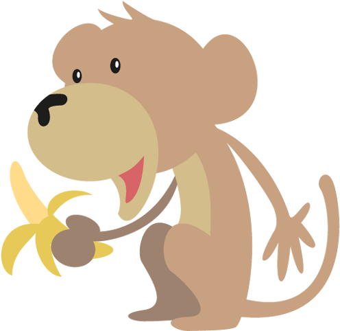 A Happy Cartoon Monkey With Banana - Song - Free Transparent PNG ...