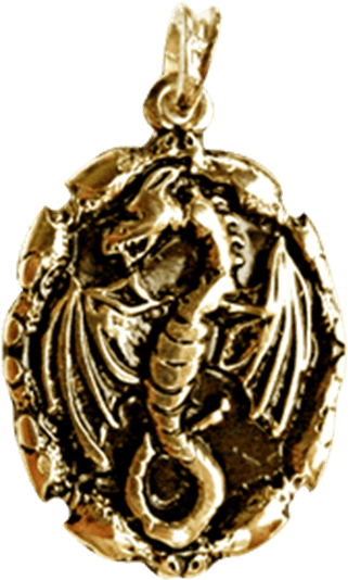 Dragon Amulet Pendant Gold Finish Mci From Dark Knight - Free ...