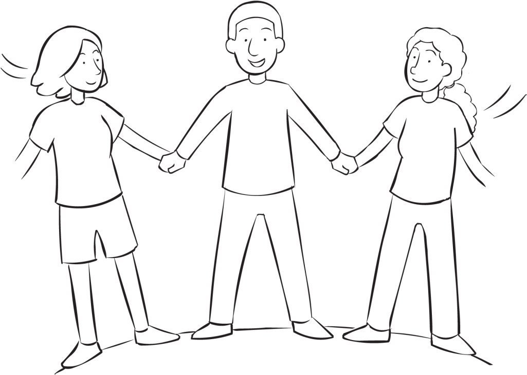 Download Back Three People Holding Hands And Leaning Back In PNG Image ...