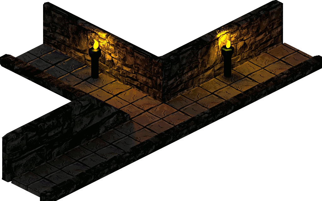 Download 25744 Plex Dungeon Torchlit Hall T Intersection Bottom PNG ...