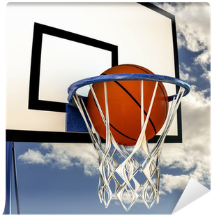 Ball Bouncing On A Basketball Backboard Wall Mural - Basketball - Free ...