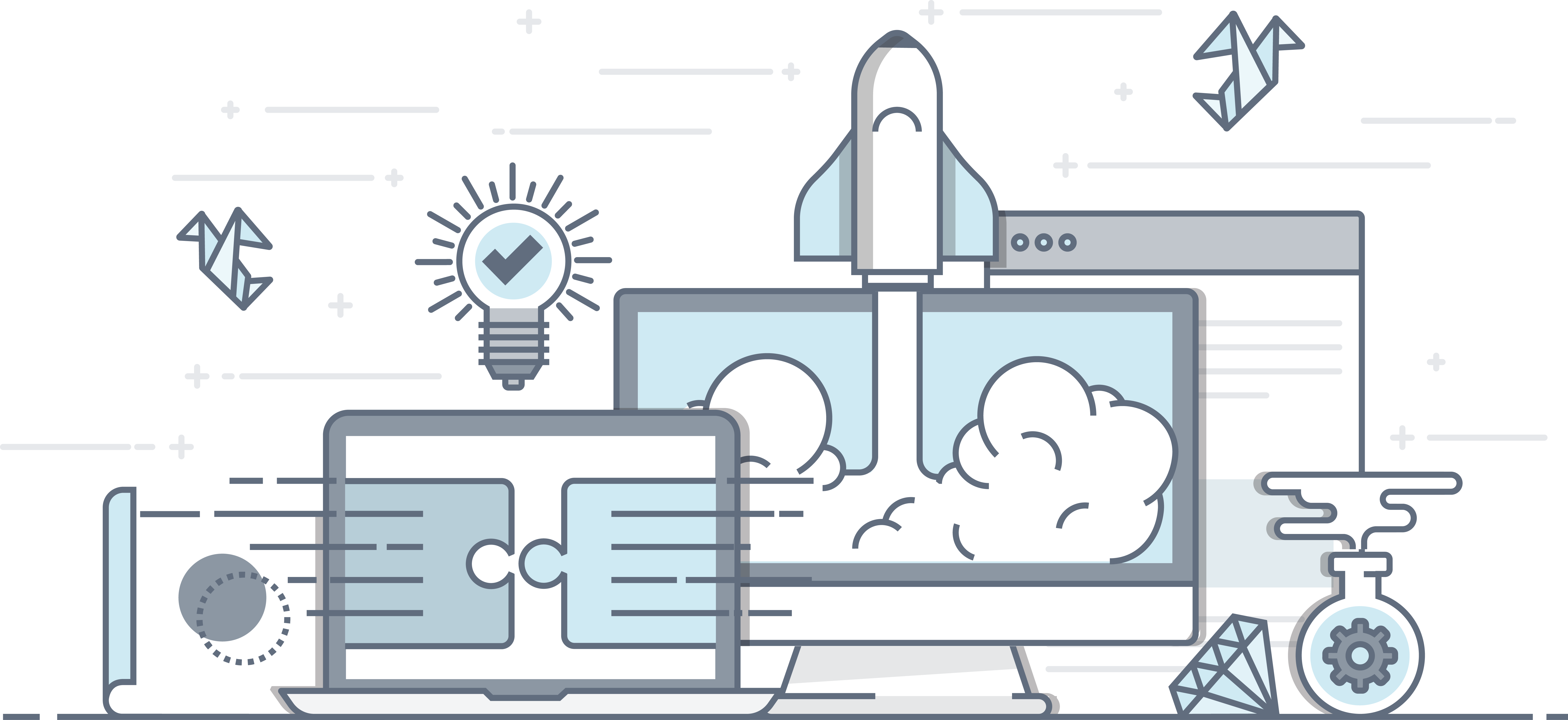 Flat Line Design Header Solution - Free Transparent PNG Download - PNGkey