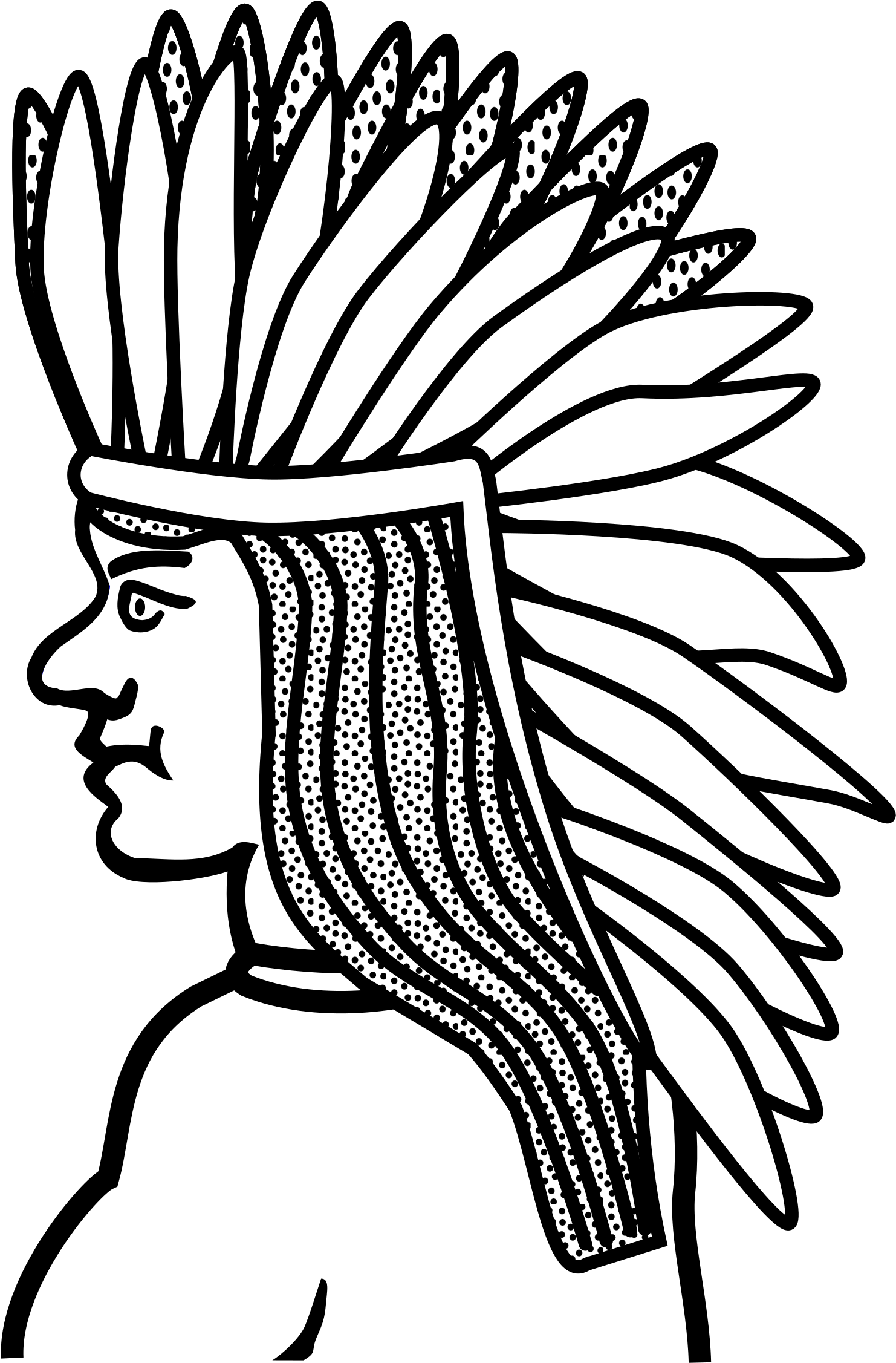 Native Americans In The United States Line Art Drawing - Native ...