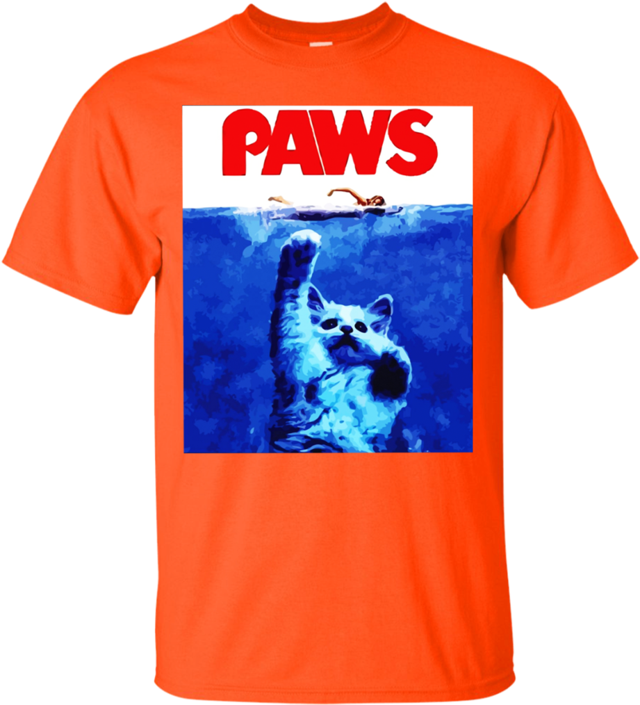 Download Shopbozz Paws Jaws Funny Cat T-shirt 1 Many Types, PNG Image ...