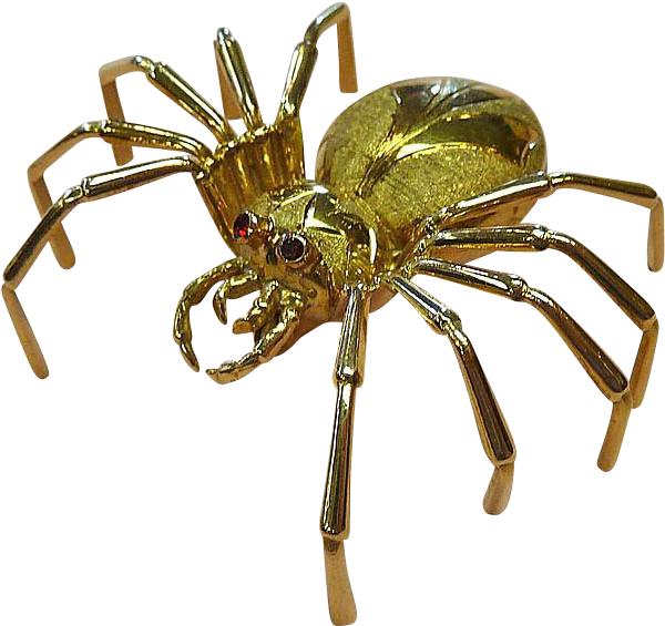 Download An Amazing Vintage Spider Pin Exquisitely Made In 18k PNG ...