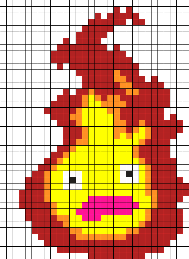 Download Calcifer Perler Bead Pattern PNG Image with No Background ...