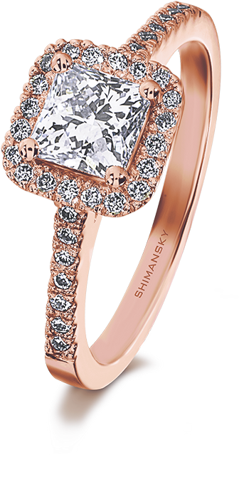 Download Shimansky My Girl Halo Diamond Engagement Ring PNG Image with ...