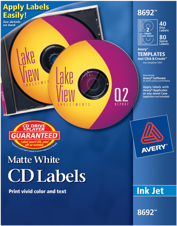 Download Avery Matte White Cd Labels PNG Image with No Background ...