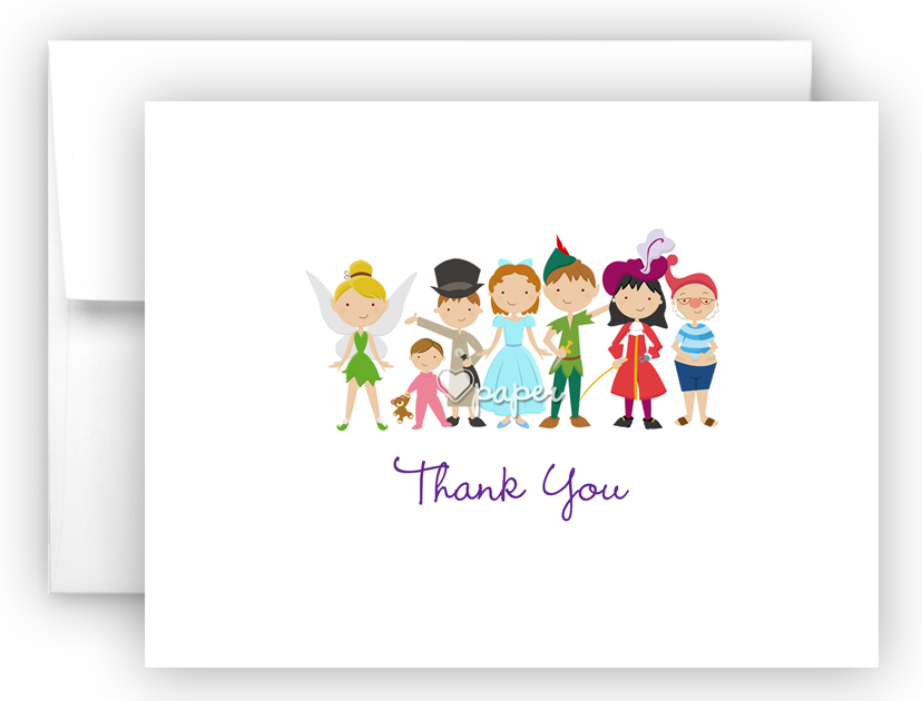 Download Peter Pan Thank You Cards Note Card Stationery • Flat, PNG ...