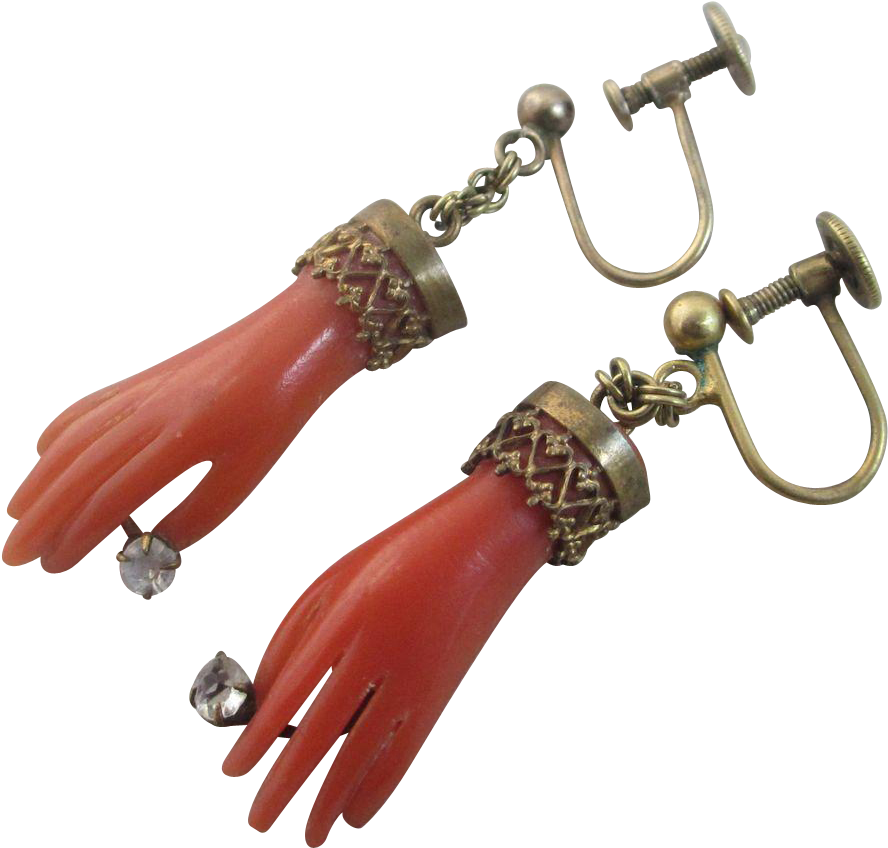 Download Coraline Hand In Sterling Silver Gilt Dangling Ear PNG Image ...