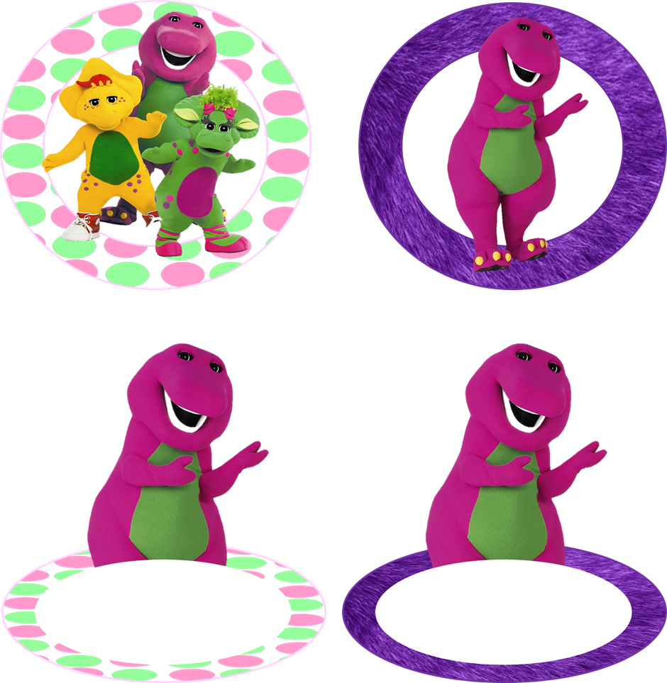 Barney Birthday Party Decorations & Name Tags - Free Transparent PNG ...