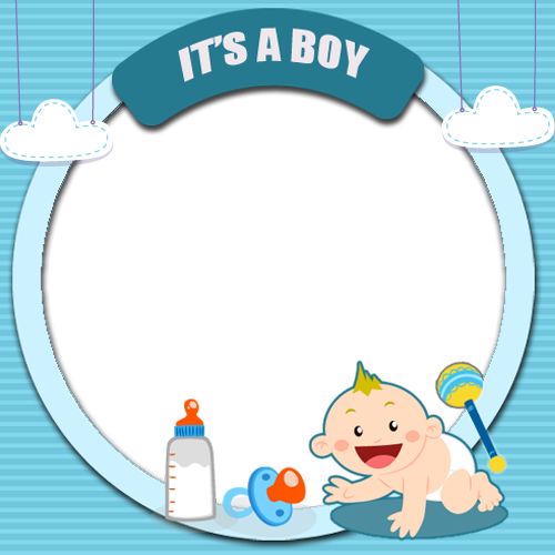 Baby Boy Frame Png Clip Art Transparent Download - Bingkai Baby Boy ...