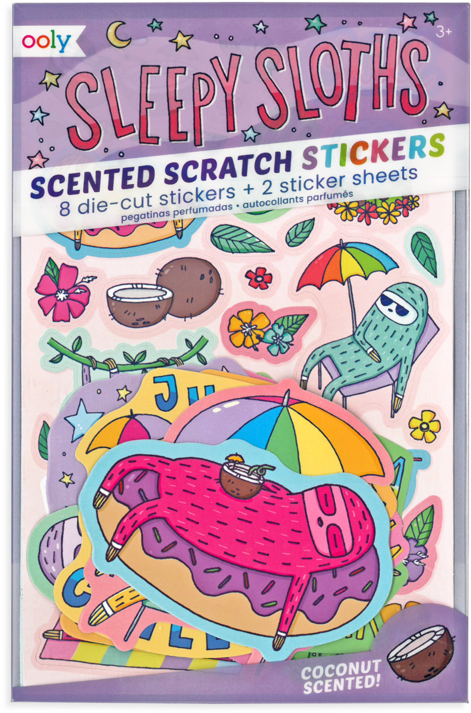 Download Sleepy Sloths Scented Stickers PNG Image with No Background ...