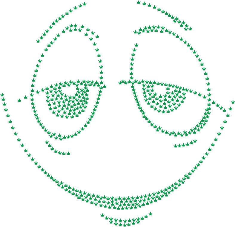 Download Stoned Smiley Face Marijuana Green PNG Image with No ...