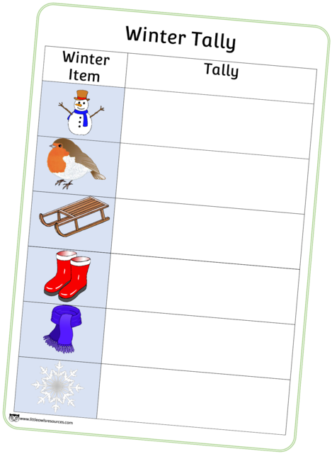 Download Winter Tally Chart/check List Activity/prompt PNG Image with ...