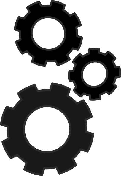 Cogs Vector Three Png Free - Cogs Clipart Black And White - Free ...