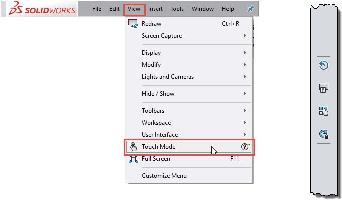 Download Solidworks 2018 Touch Mode View Menu PNG Image with No ...