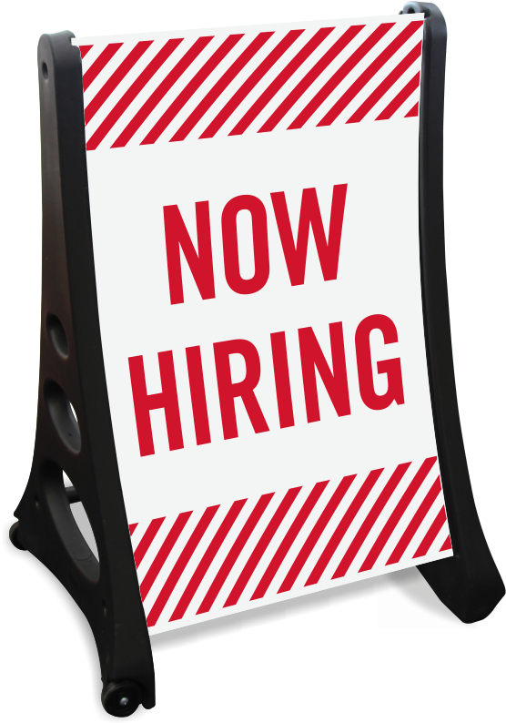 Download Now Hiring Portable Sidewalk Sign PNG Image with No Background ...