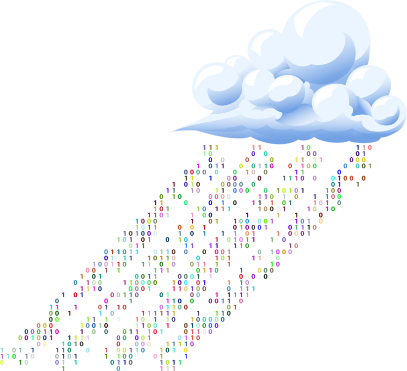 Download Rain Cloud Binary Number Communication Description - Clip Art ...