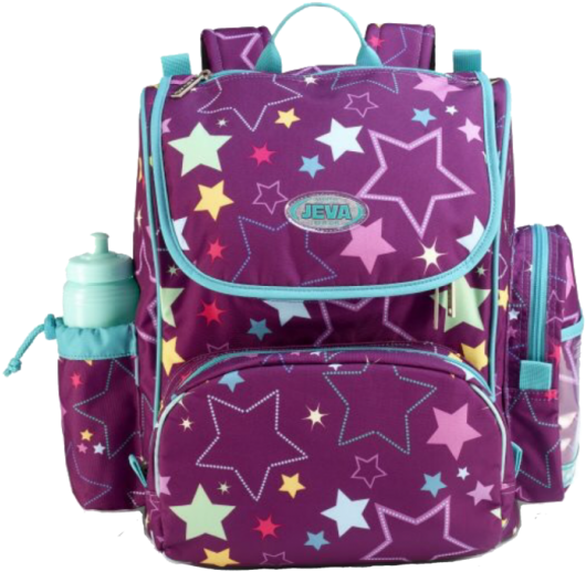 Download Jeva Practised Purple Stars - Skoletaske 2018 PNG Image with ...